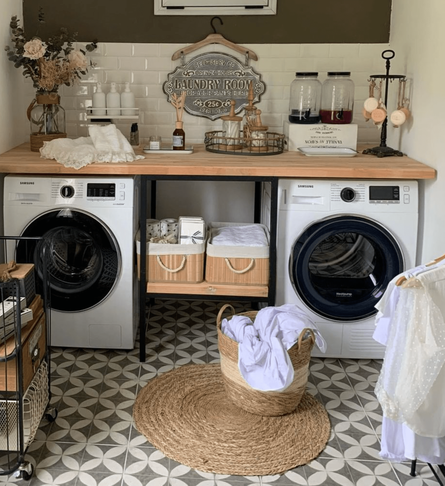 Cartel Laundry room en metal y madera - Cabrini Home & Lifestyle
